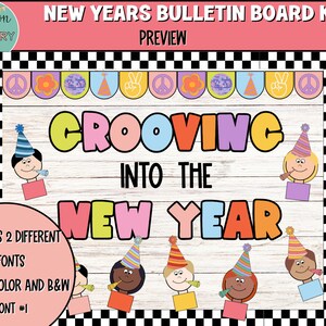 News Years Bulletin Board | Retro Bulletin Board | New Years 2025 ...