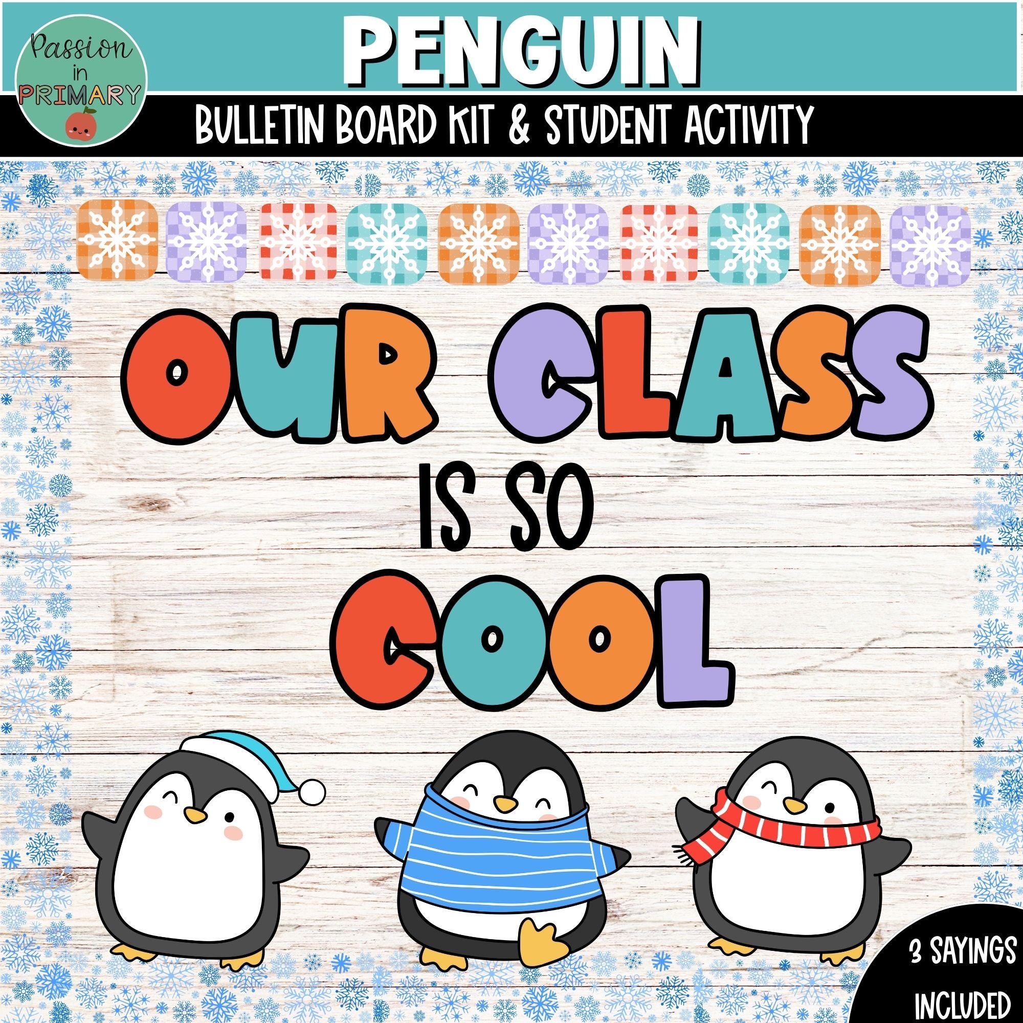 Winter Bulletin Board Kit | Penguin Bulletin Board | Winter Bulletin ...
