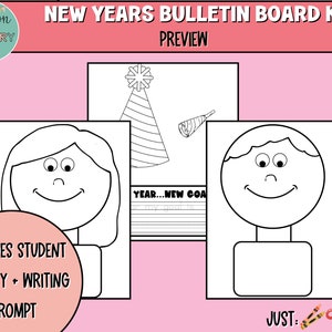 News Years Bulletin Board | Retro Bulletin Board | New Years 2025 ...