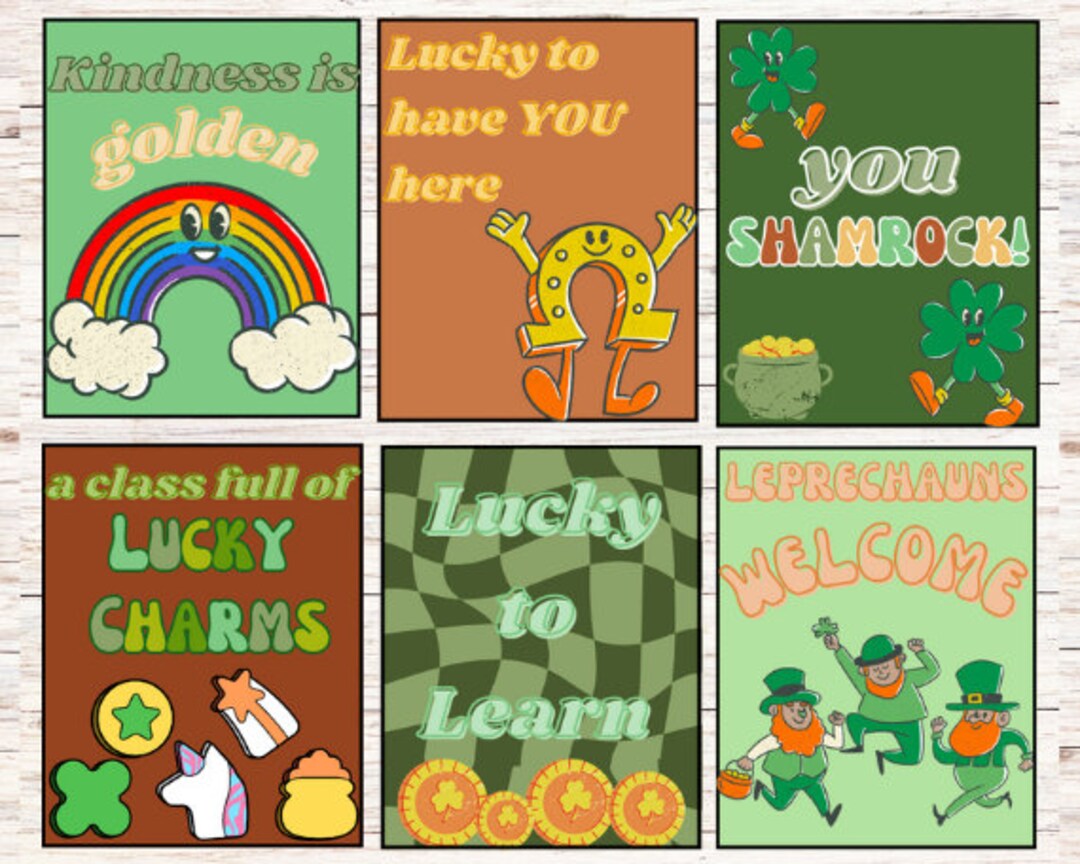 March Bulletin Board Kit | St Patrick's Day Posters | Retro Classroom ...