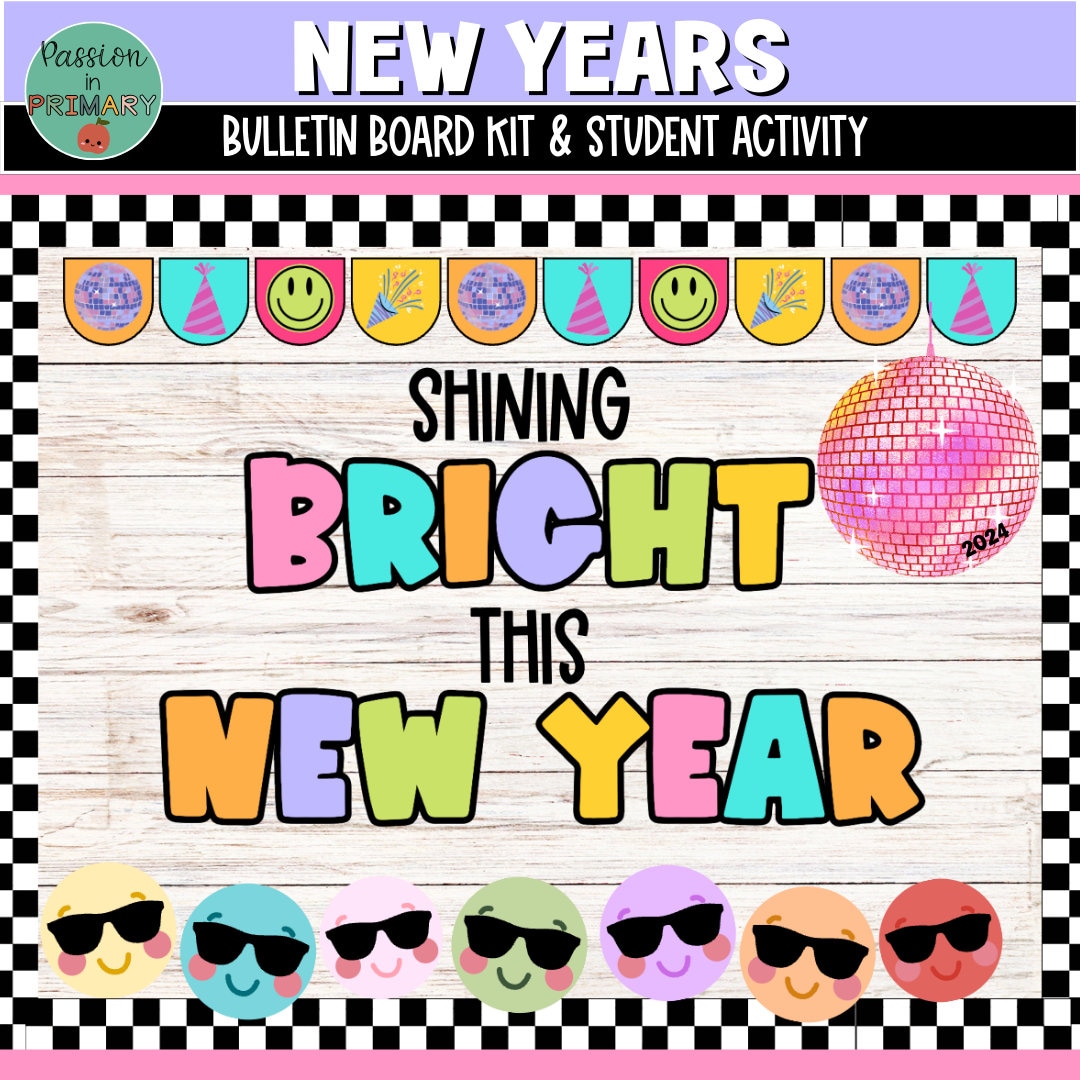 New Years Bulletin Board | January Bulletin Board | Classroom Decor - Etsy