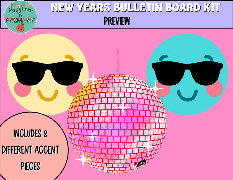 New Years Bulletin Board | January Bulletin Board | Classroom Decor - Etsy