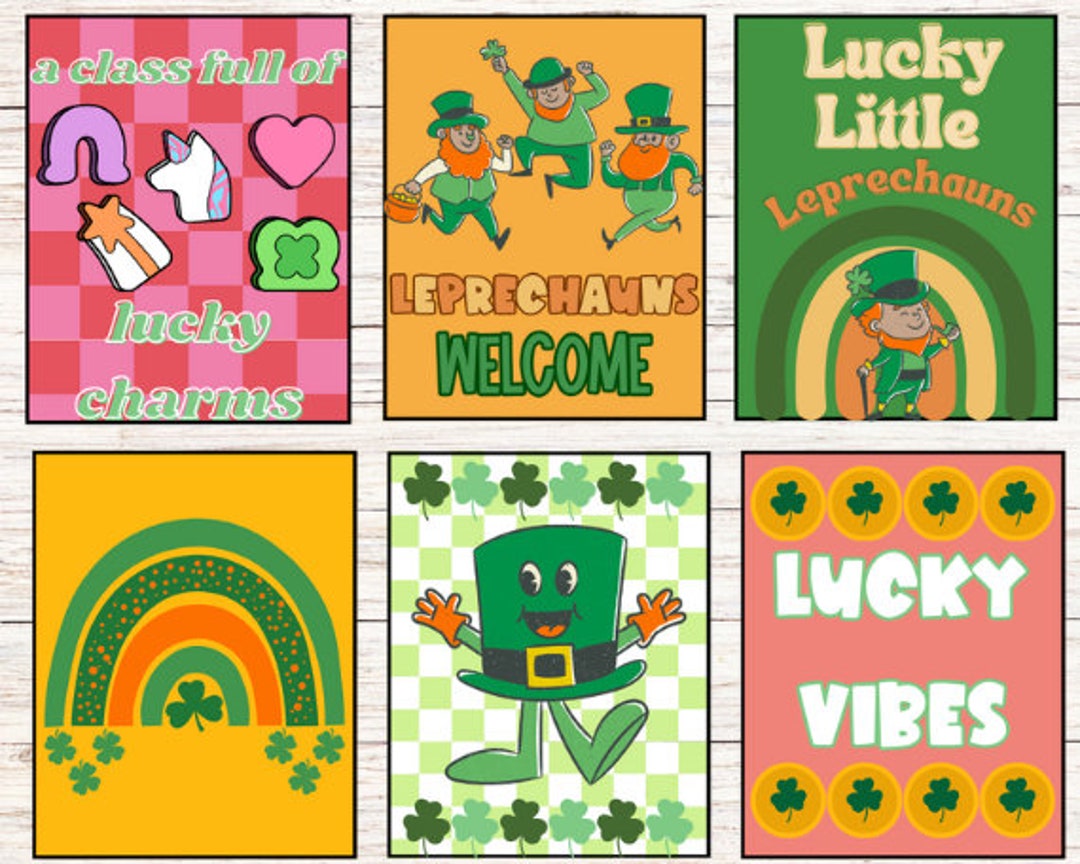 March Classroom Posters | St. Patrick's Bulletin Board Kit | Retro ...