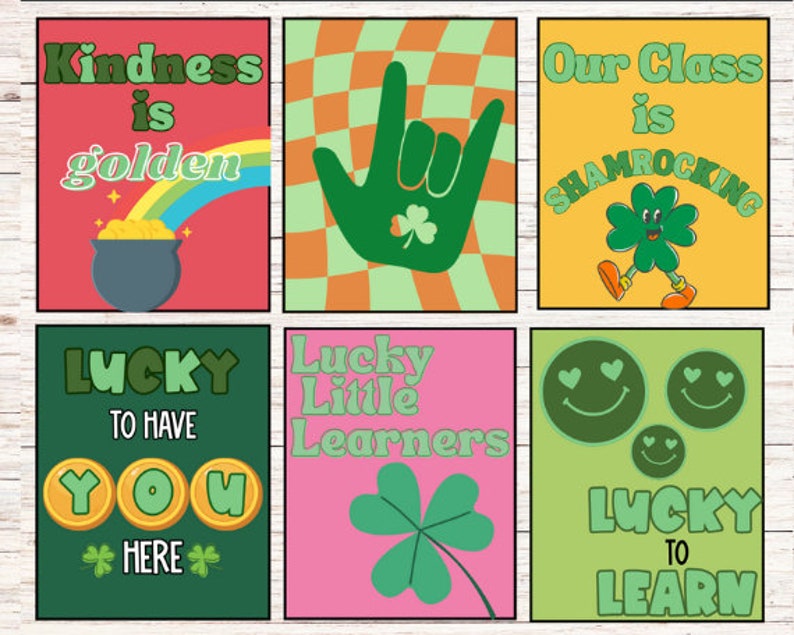 March Classroom Posters | St. Patrick's Bulletin Board Kit | Retro ...