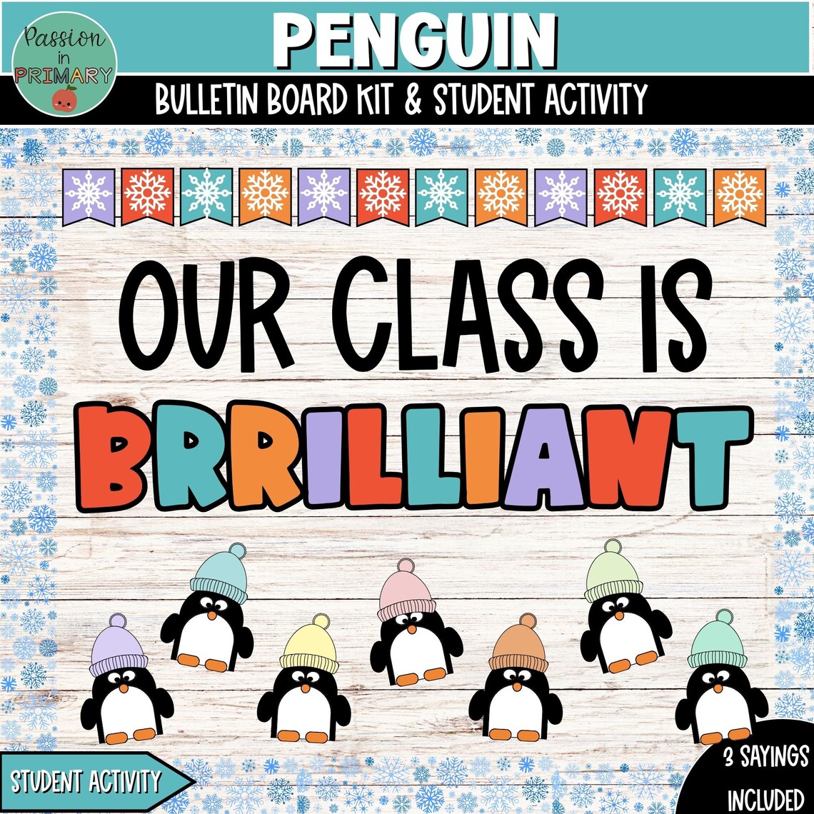 Winter Bulletin Board Kit | Penguin Bulletin Board | Winter Bulletin ...