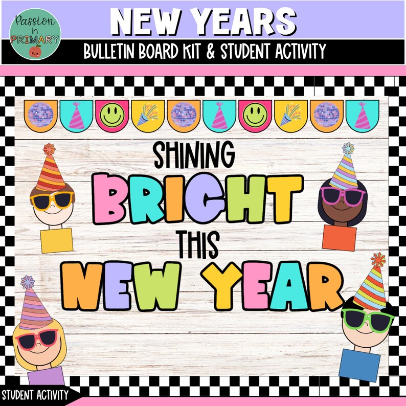 New Years Bulletin Board | January Bulletin Board | Classroom Decor - Etsy