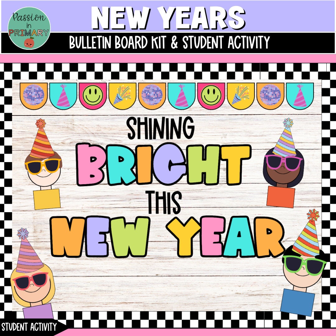 New Years Bulletin Board | January Bulletin Board | Classroom Decor - Etsy