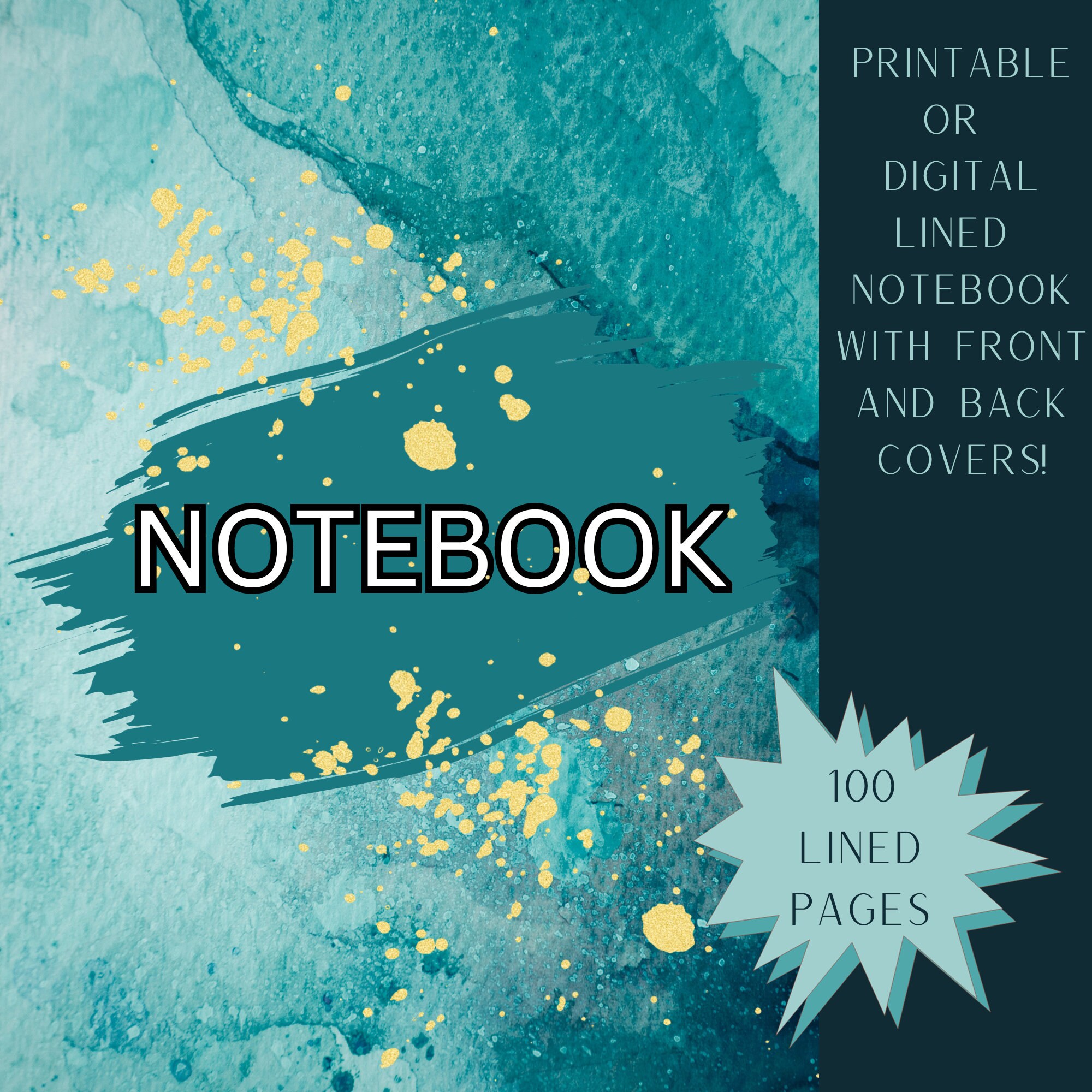 Printable Note Pages Digital Planner Paper Lined Sheet PDF Student ...
