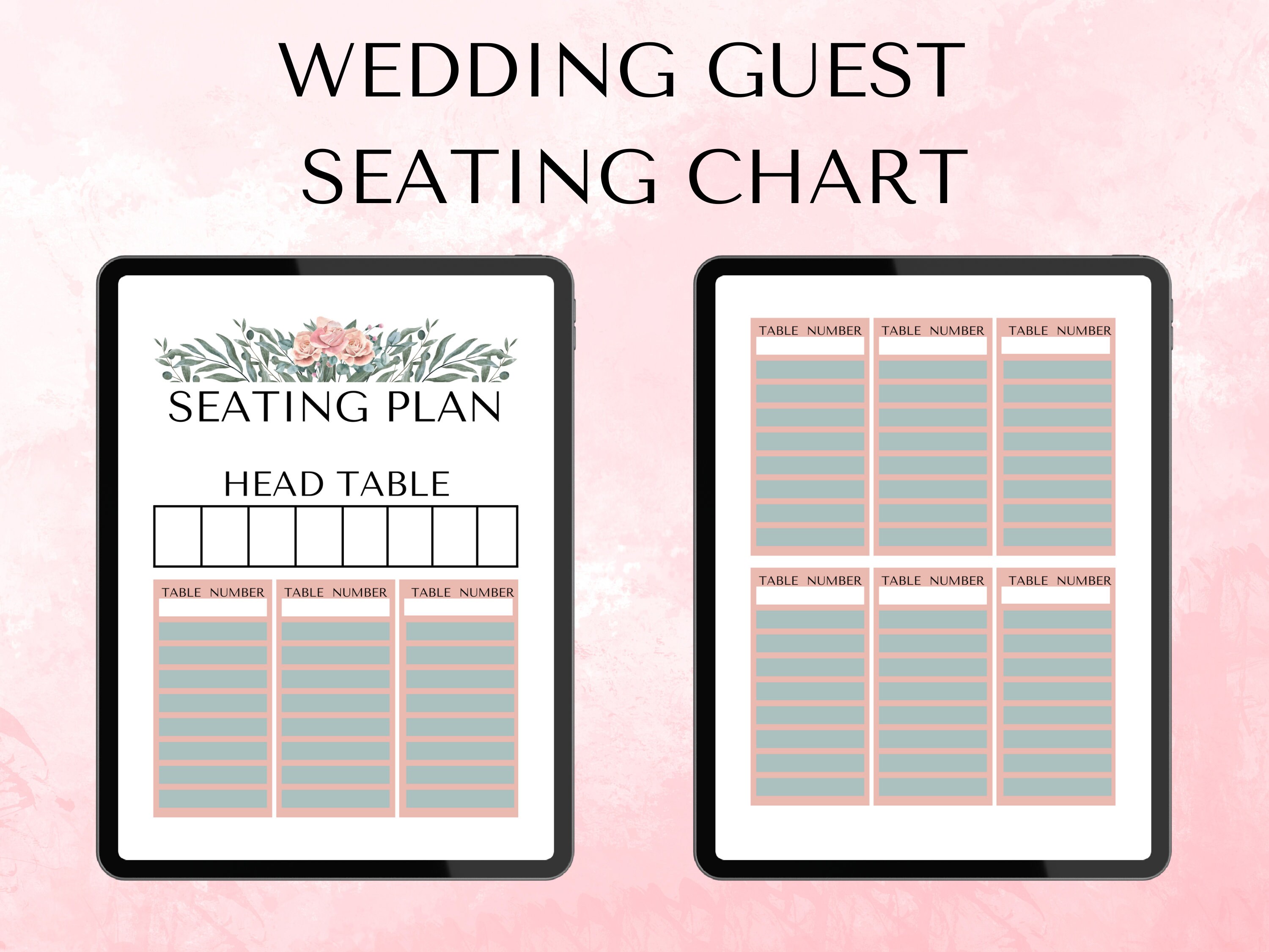 Printable Event Seating Arrangement Planner, Wedding Table Seating ...