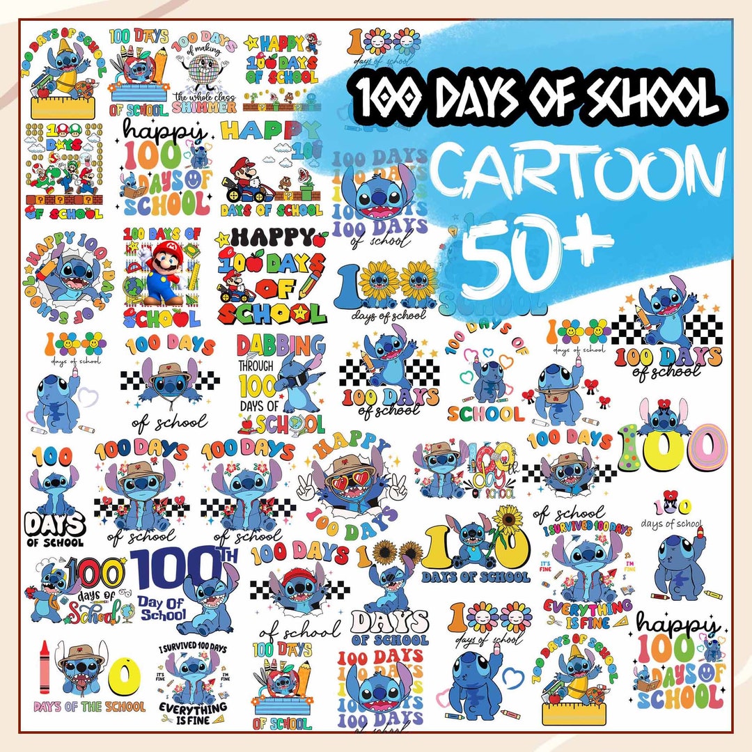 100 Days of School PNG Bundle, 100th Day of School Png, 100 Days Png ...