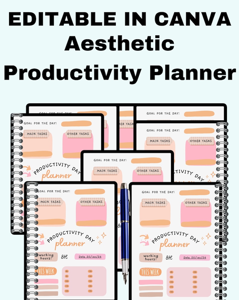 Soft Cute Aesthetic Productivity Planner - Etsy