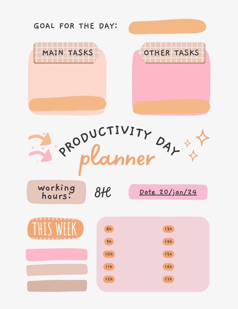 Soft Cute Aesthetic Productivity Planner - Etsy