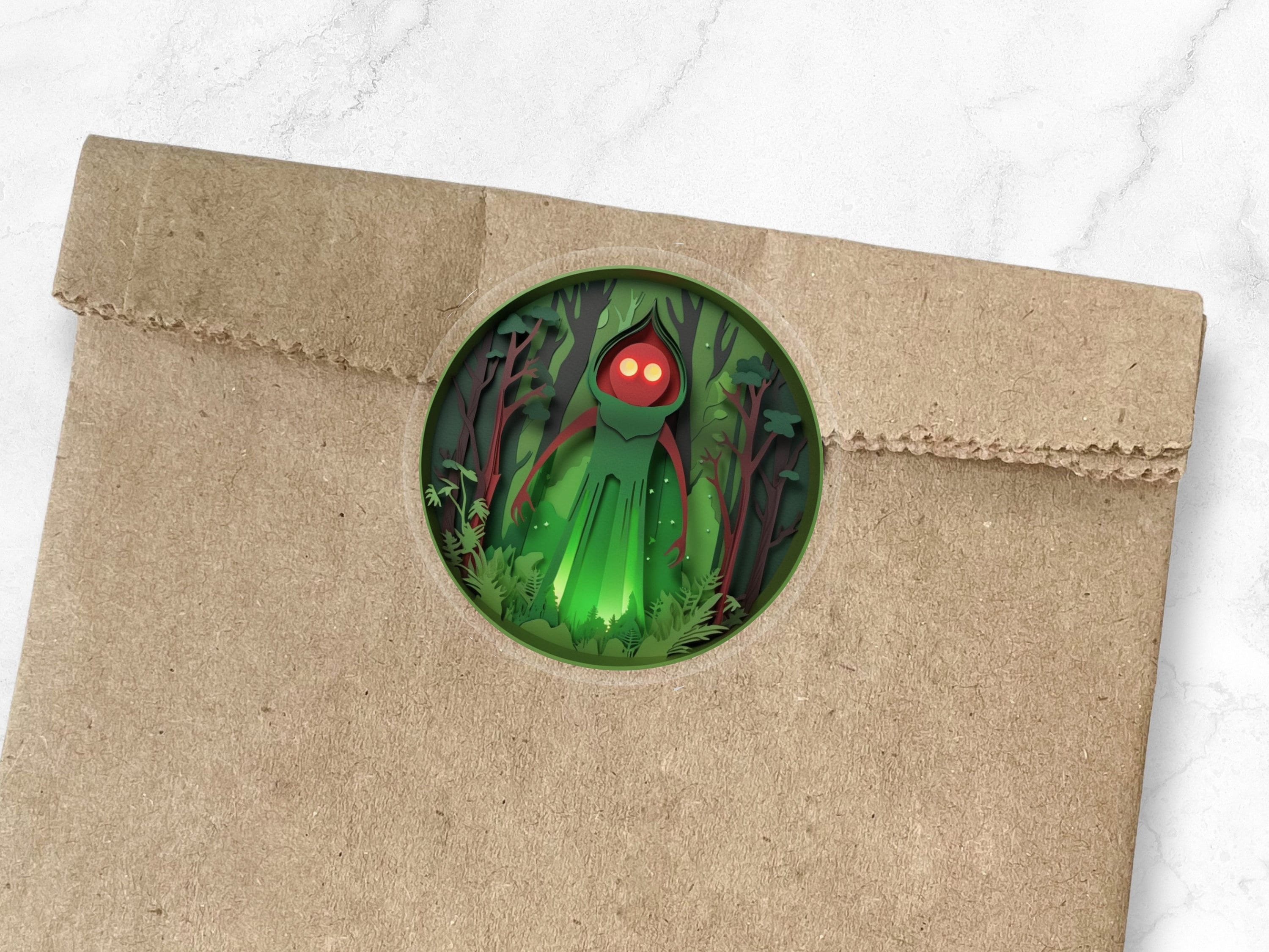 Flatwoods Monster Cute Cryptid Sticker: Vinyl Papercut Art Decal ...