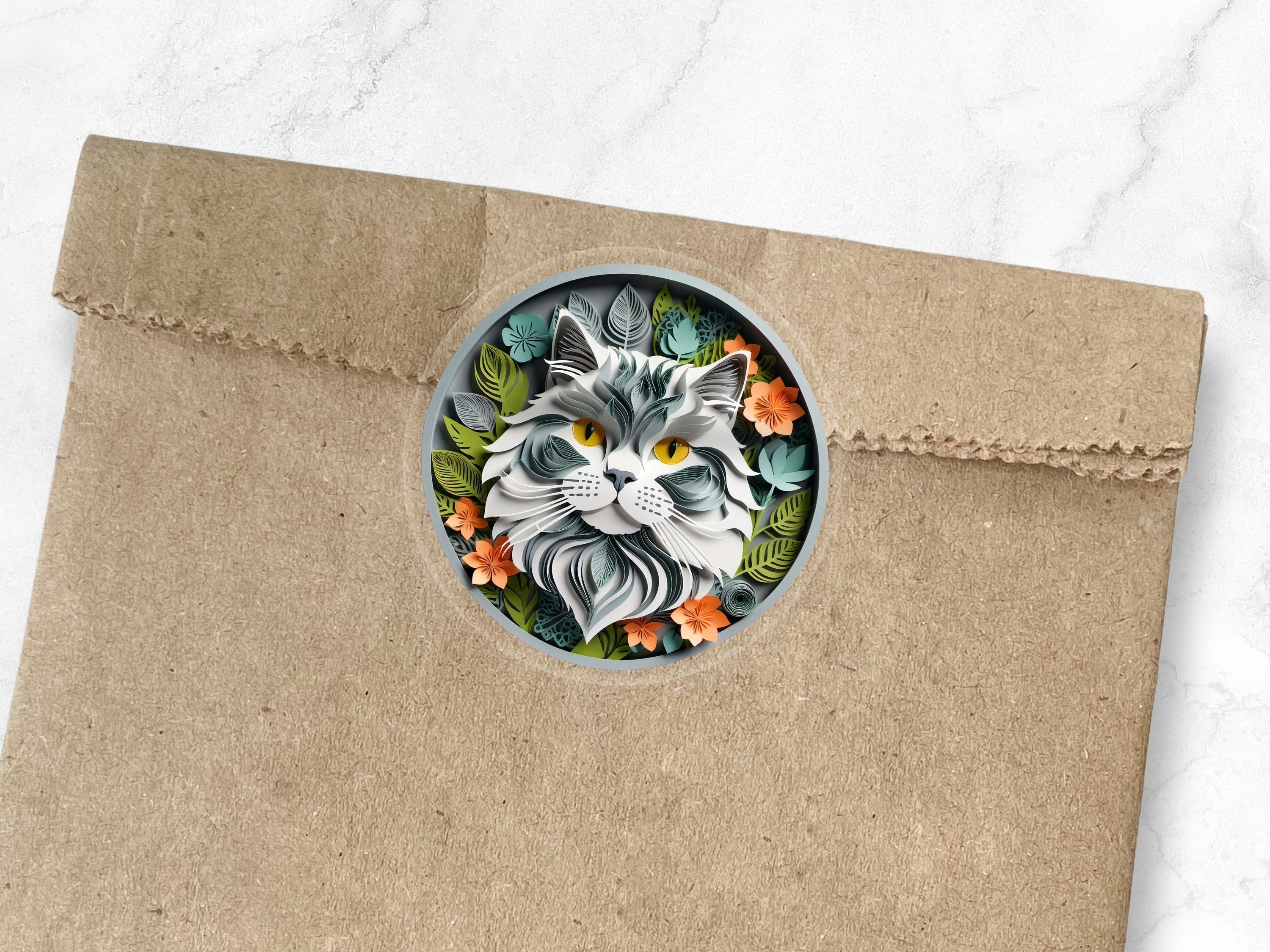 Persian Sticker: Vinyl Papercut Art Decal, Unique Cat Lover Gift ...