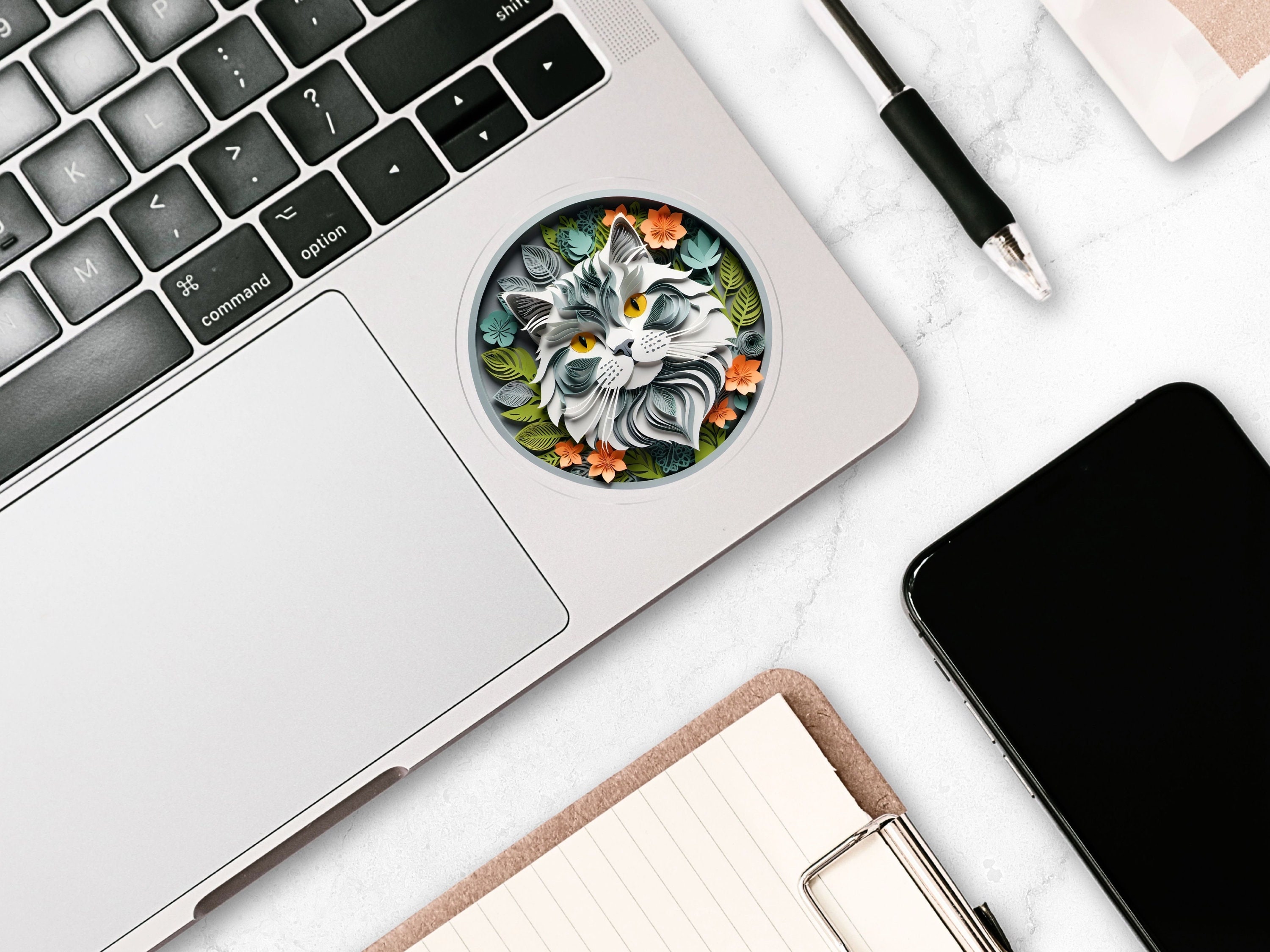 Persian Sticker: Vinyl Papercut Art Decal, Unique Cat Lover Gift ...