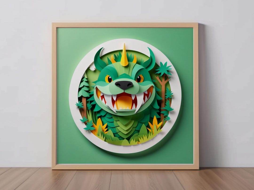 Hodag Art Print: Papercut-style Digital Cryptid Artwork, Wisconsin ...
