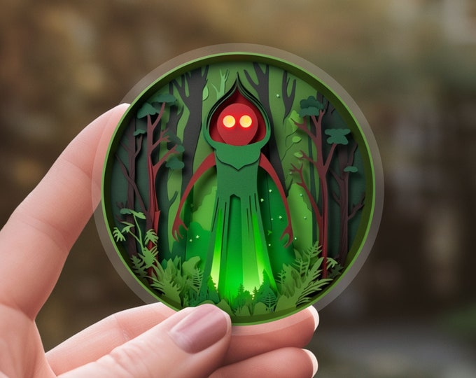 Flatwoods Monster Cute Cryptid Sticker: Vinyl Papercut Art Decal ...