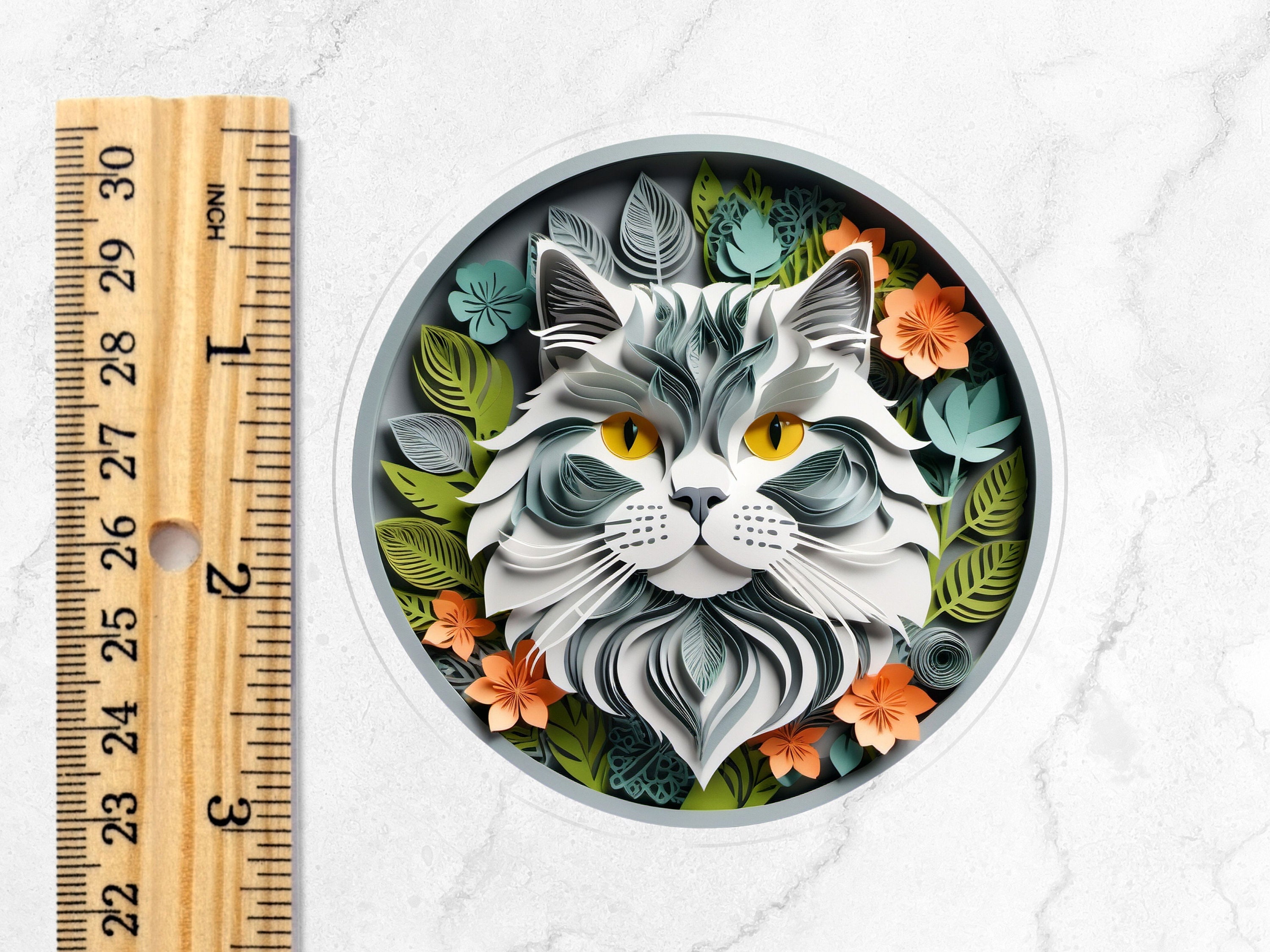 Persian Sticker: Vinyl Papercut Art Decal, Unique Cat Lover Gift ...
