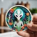 Alien Cute Cryptid Sticker: Vinyl Papercut Art Decal, Unique Monster ...