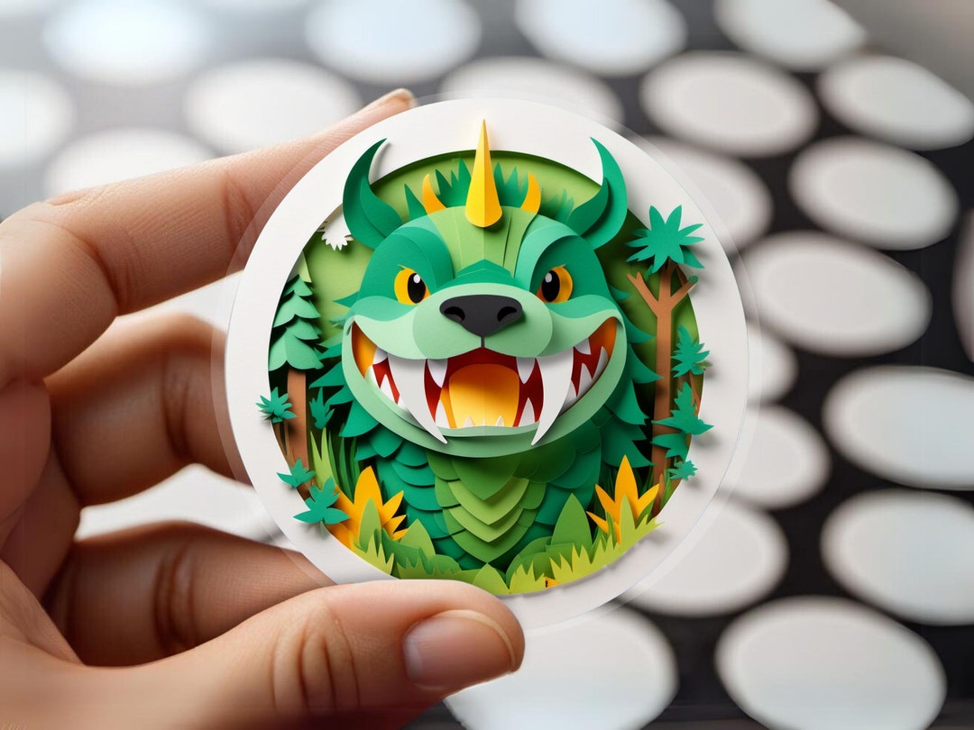 Hodag Cute Cryptid Sticker: Vinyl Papercut Art Decal, Unique Monster ...