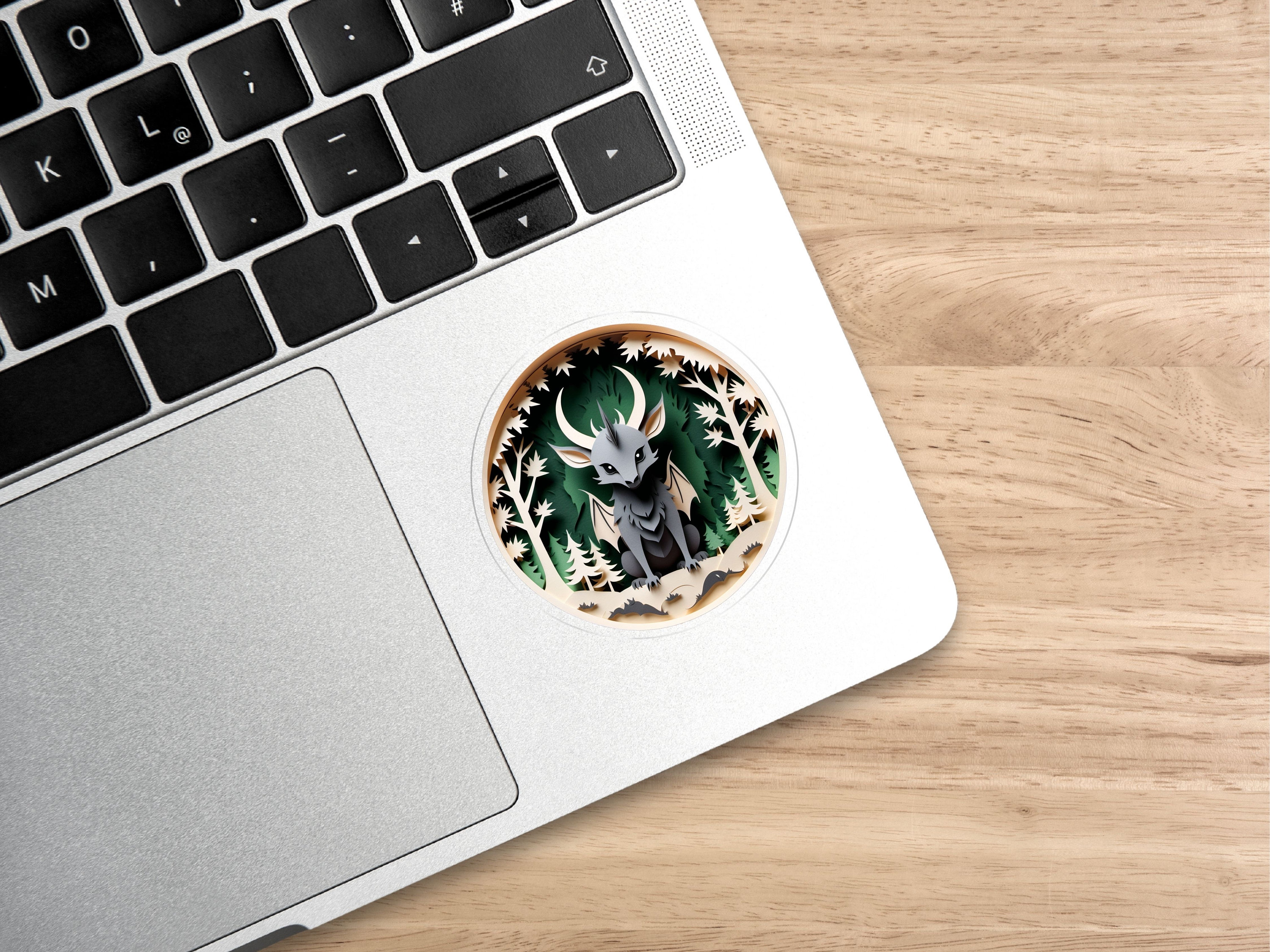 Jersey Devil Sticker: Cute Cryptids Vinyl Papercut Art Decal, Unique ...