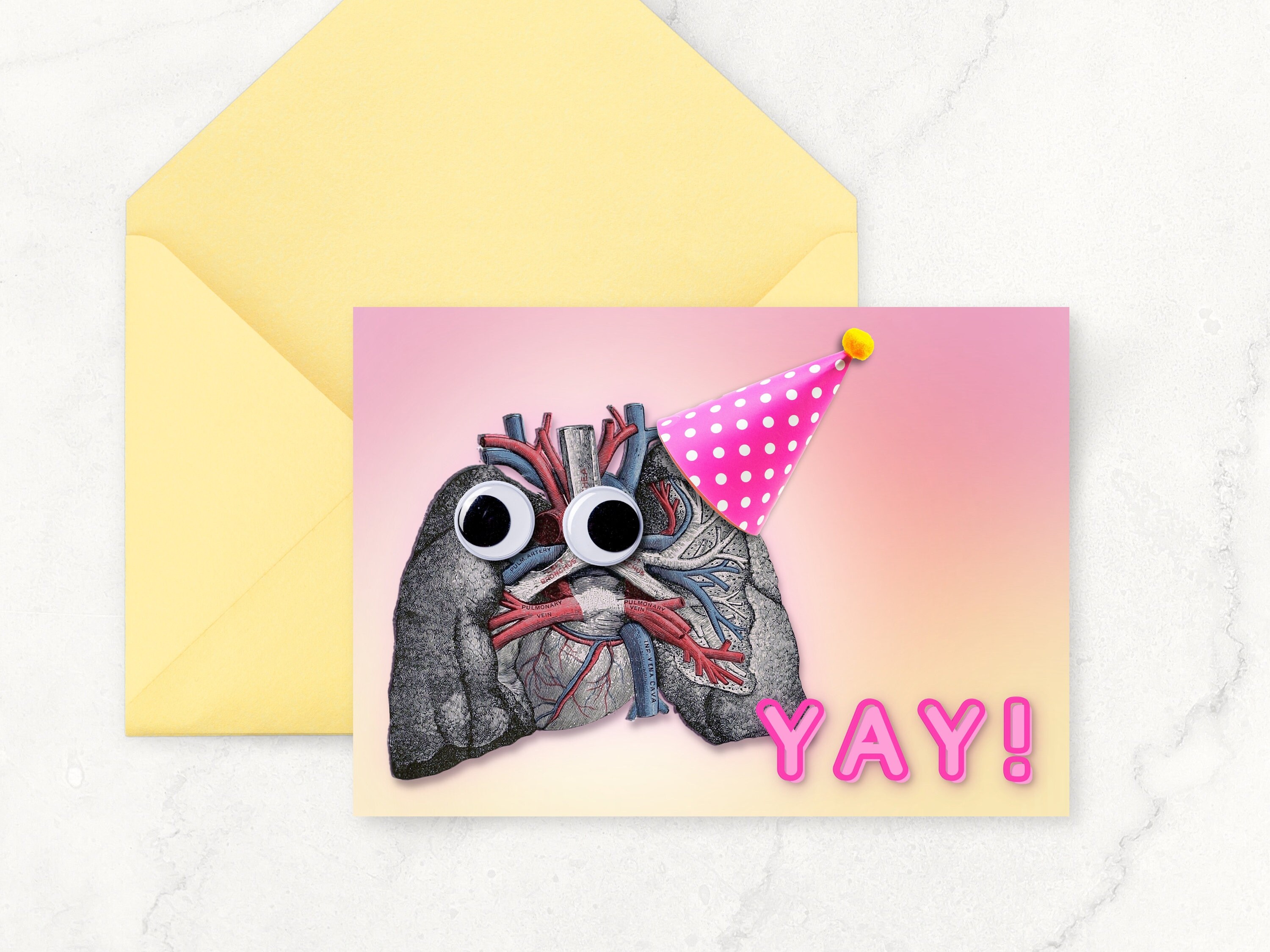 Party Lungs Greeting Card For Transplant Anniversary Pulmonology Medical Specialty Match Day
