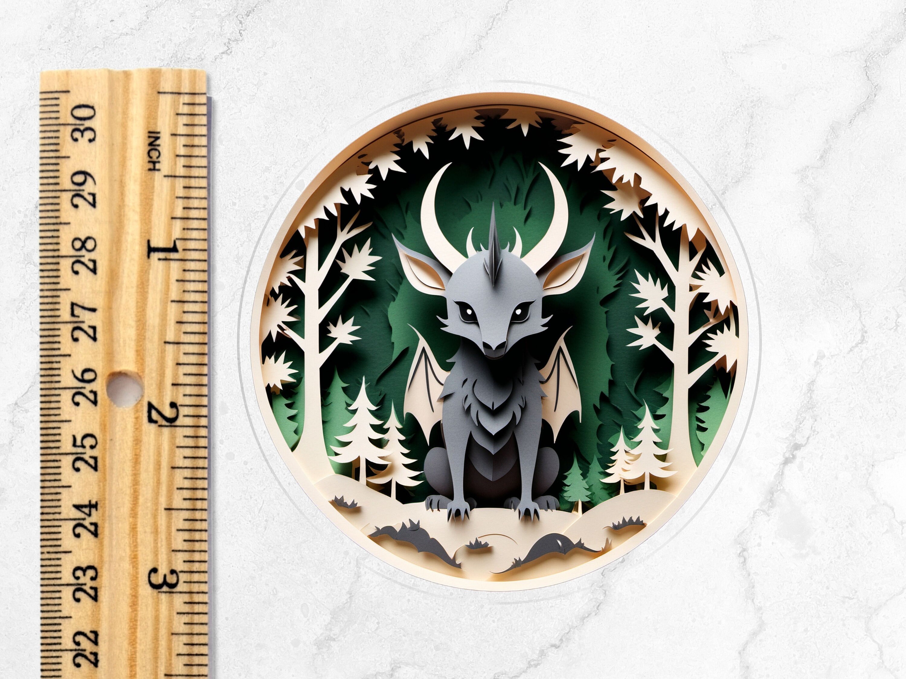 Jersey Devil Sticker: Cute Cryptids Vinyl Papercut Art Decal, Unique ...