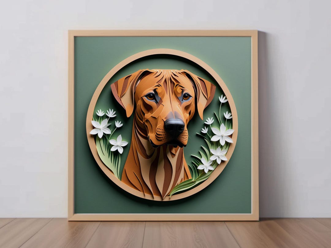 Rhodesian Ridgeback Papercut Art: Ridgeback Dog Digital Art Print, Dog ...
