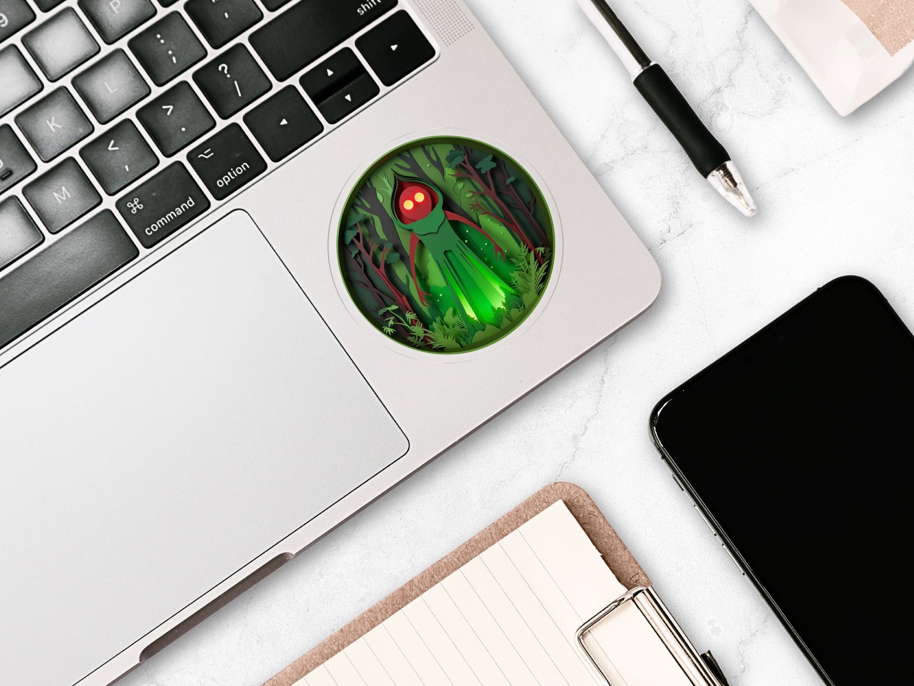 Flatwoods Monster Cute Cryptid Sticker: Vinyl Papercut Art Decal ...