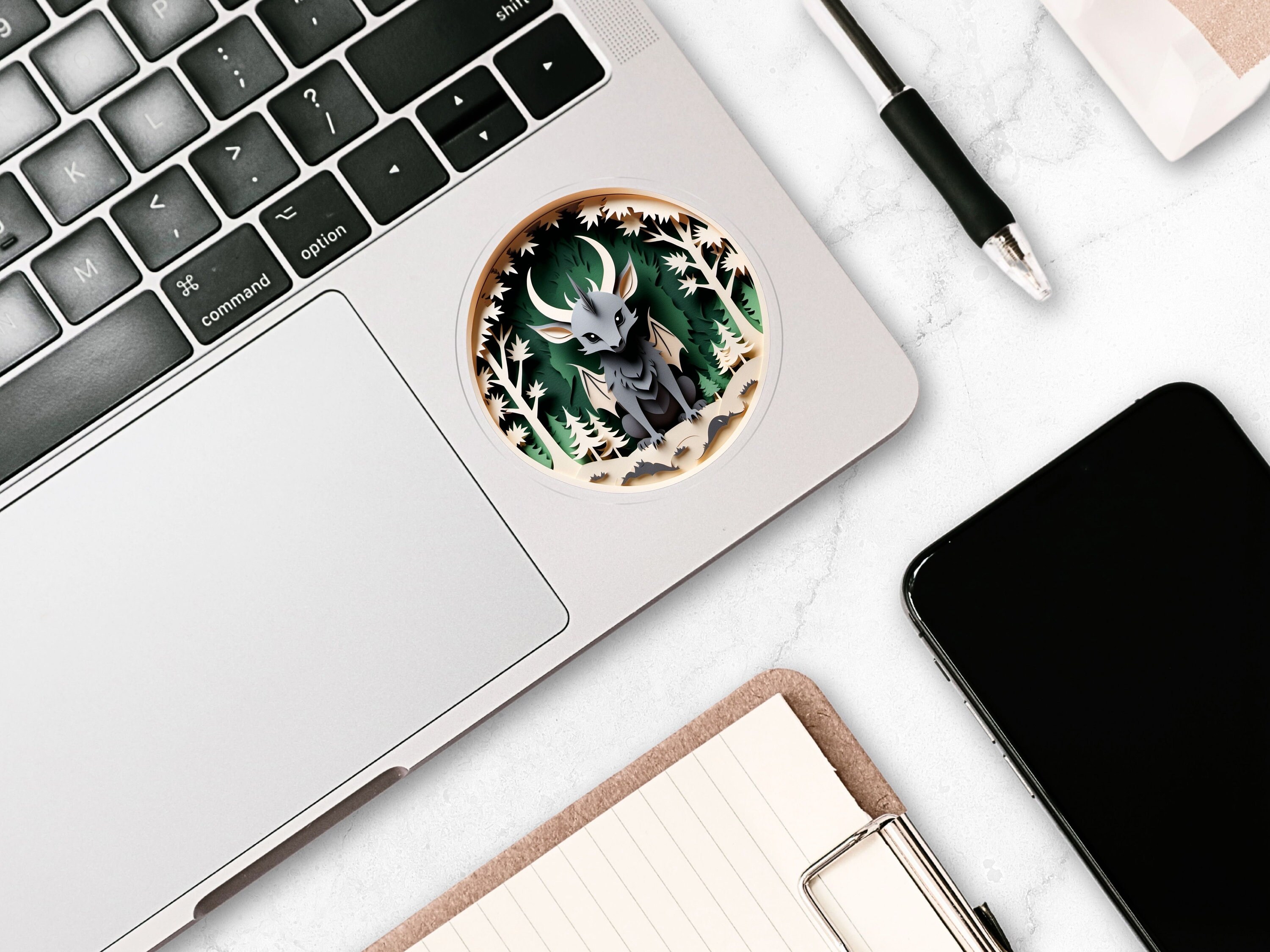 Jersey Devil Sticker: Cute Cryptids Vinyl Papercut Art Decal, Unique ...