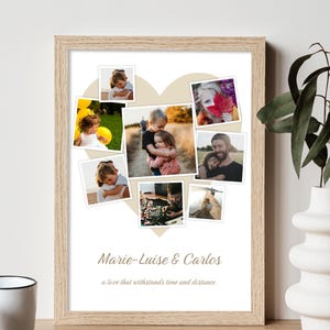 Photo Gift Collage Template, Printable Family Wall Art, Personalized Photo Grid, Family Picture ...