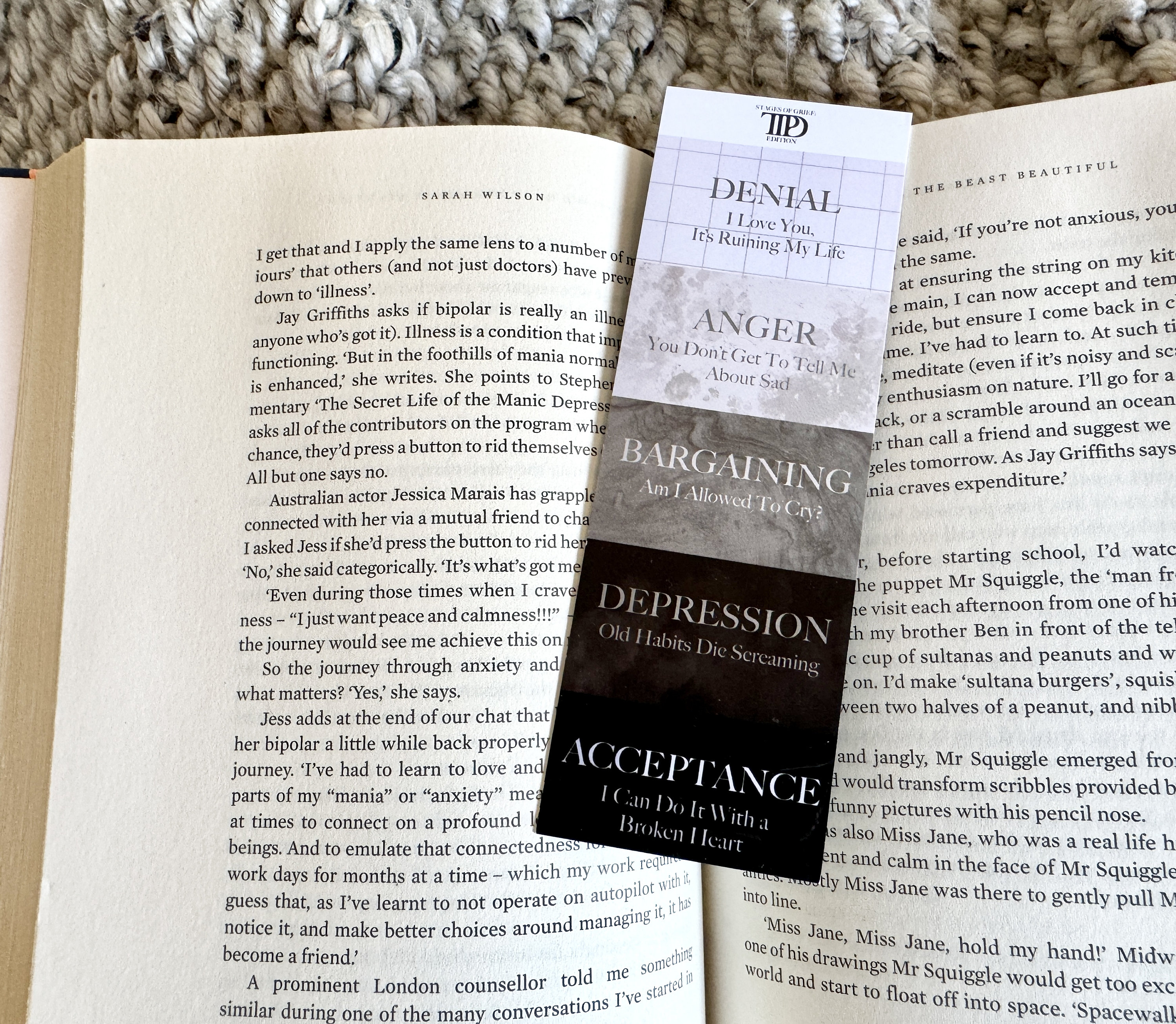 The Tortured Poets Department 5 Stages of Grief Bookmark Taylor Swift ...