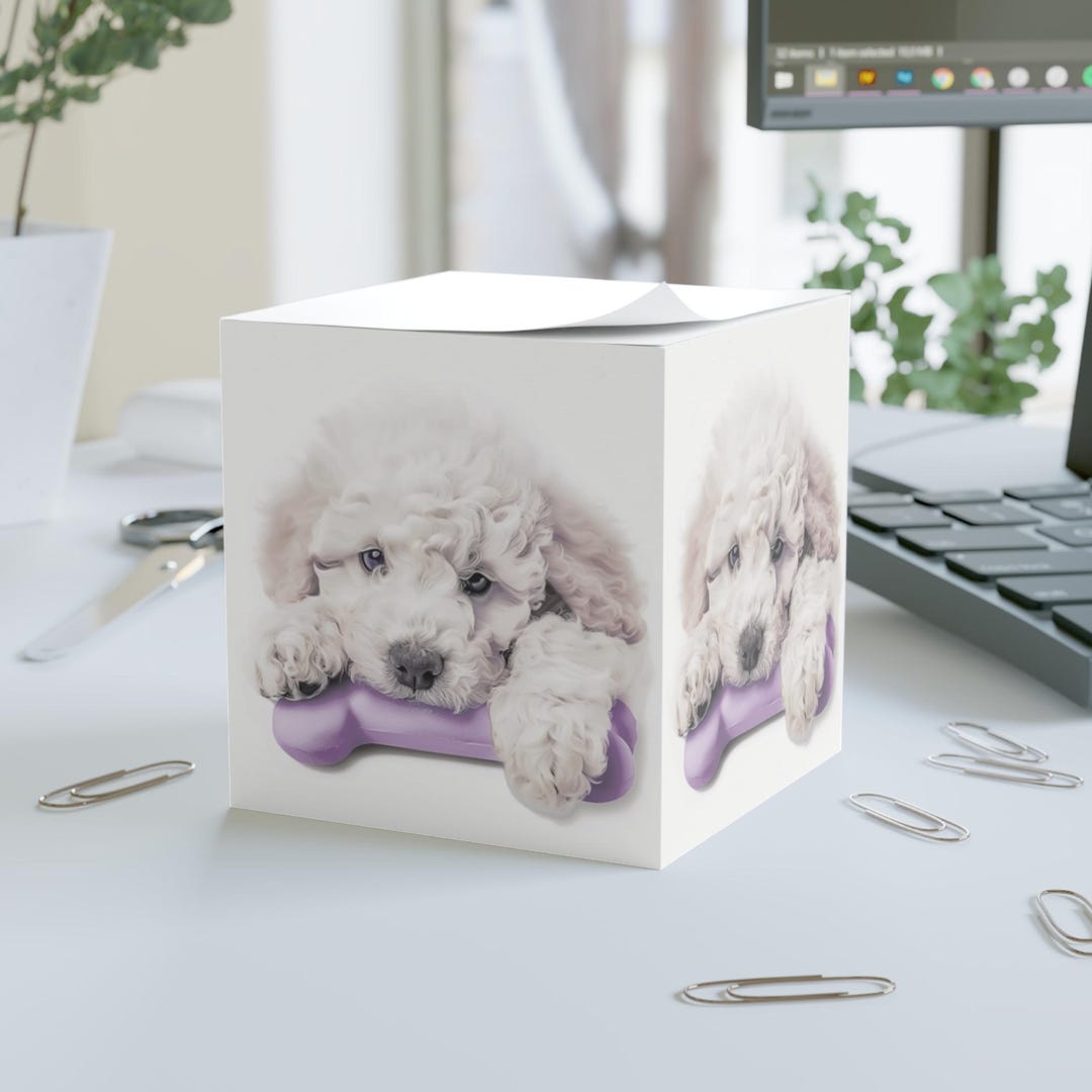 Adorable Toy Poodle Puppy Dog With Bone Featured as a Watercolor Print ...