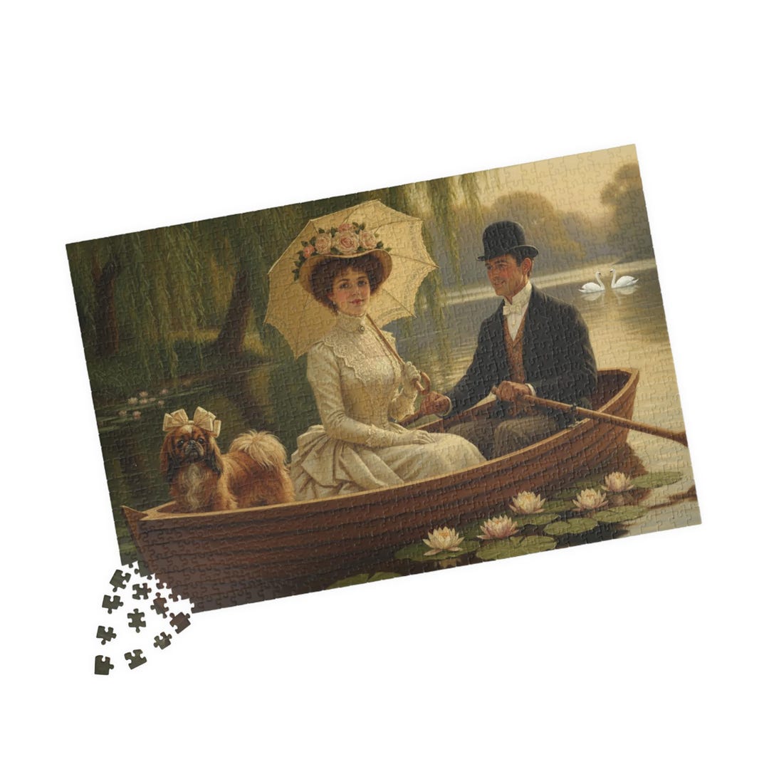 Red Pekingese Puzzle, Personalized Victorian Boat Scene 1014 Piece ...