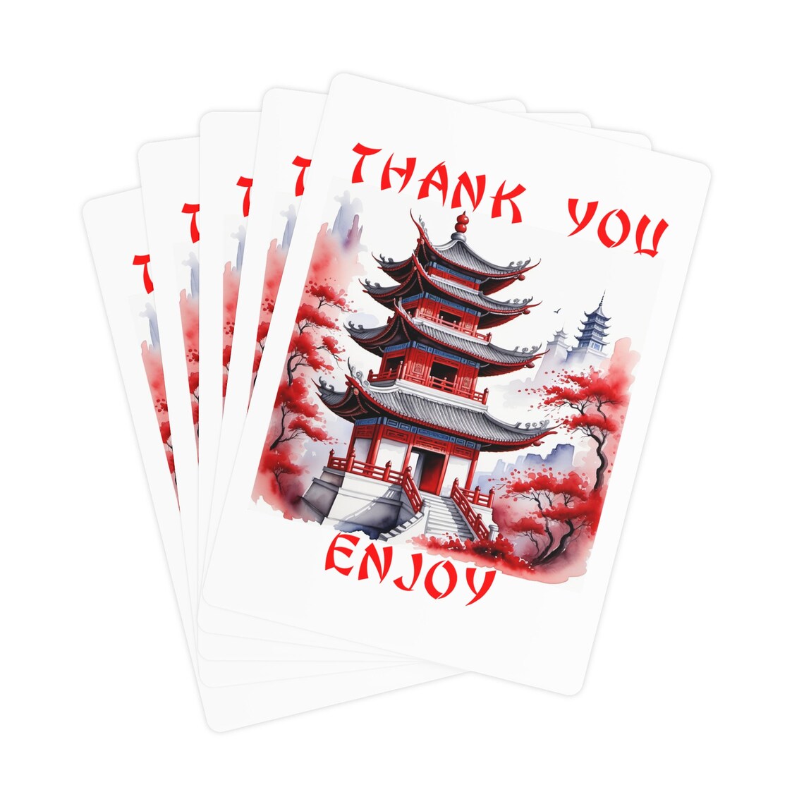 Thank You Chinese Takeout Modern Watercolor Take Poker Cards - Etsy