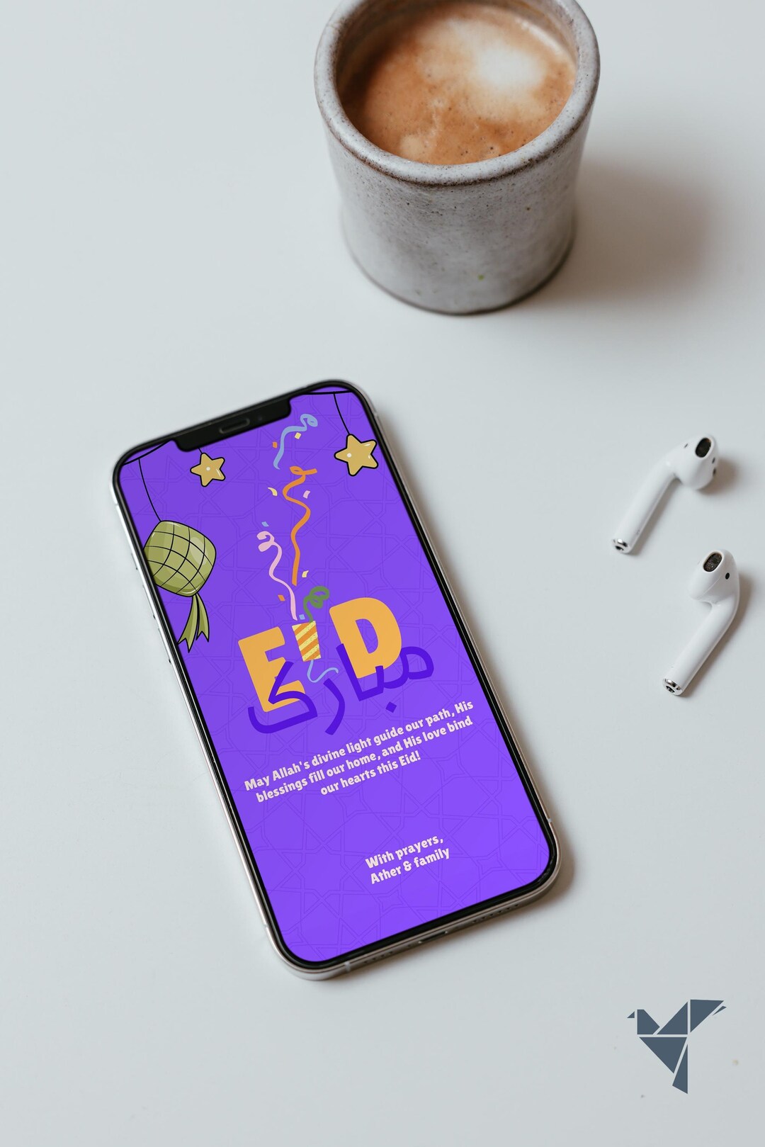 Editable Animated Eid Greeting Card | Customizable Canva Template With ...