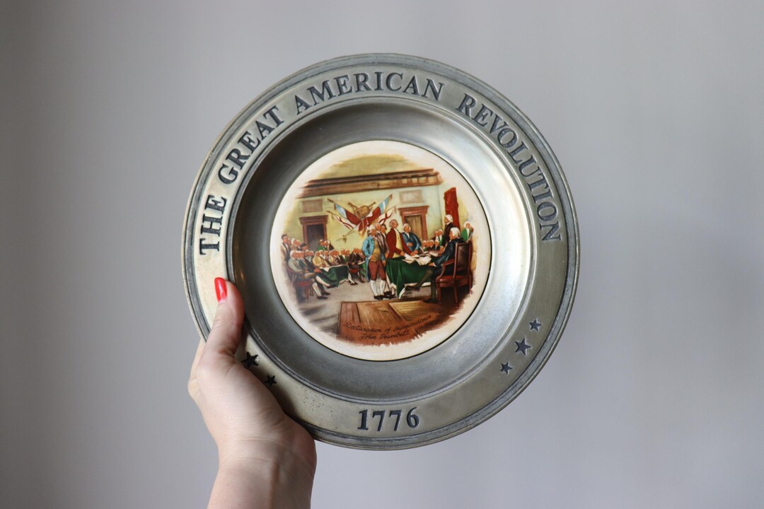 Vintage Historic the Great American Revolution 1776 Pewter Plate ...