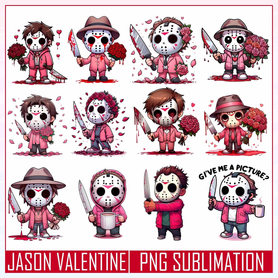 Chibi Horror Valentine Png Bundle, Valentine Killer Story Png Bundle ...