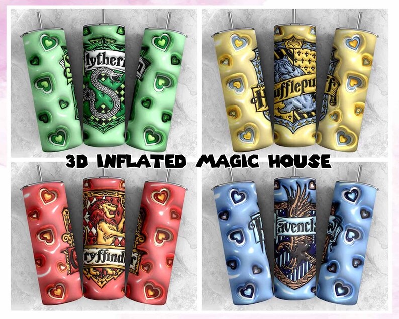 3D Wizard Inflated Tumbler Wrap PNG, 20oz Tumbler Sublimation, Skinny ...