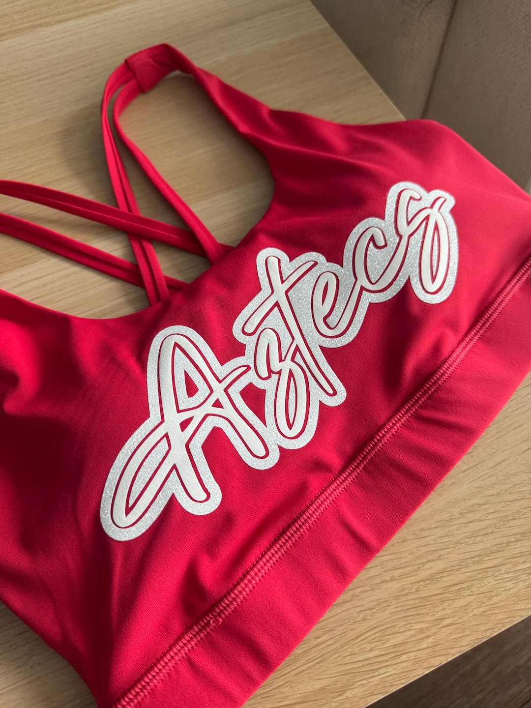 Custom Personalized Team Sports Bra Glitter Outline Custom Mascot ...