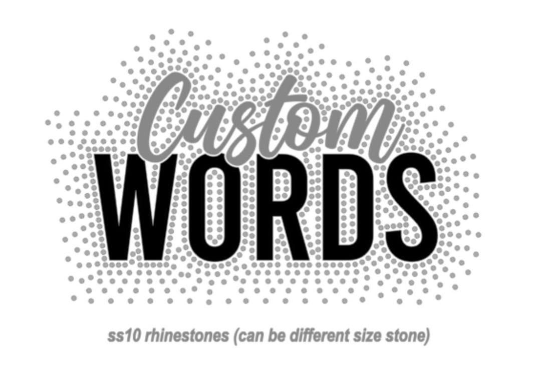 Custom WORDS Htv Rhinestone Svg Ss10 - Etsy