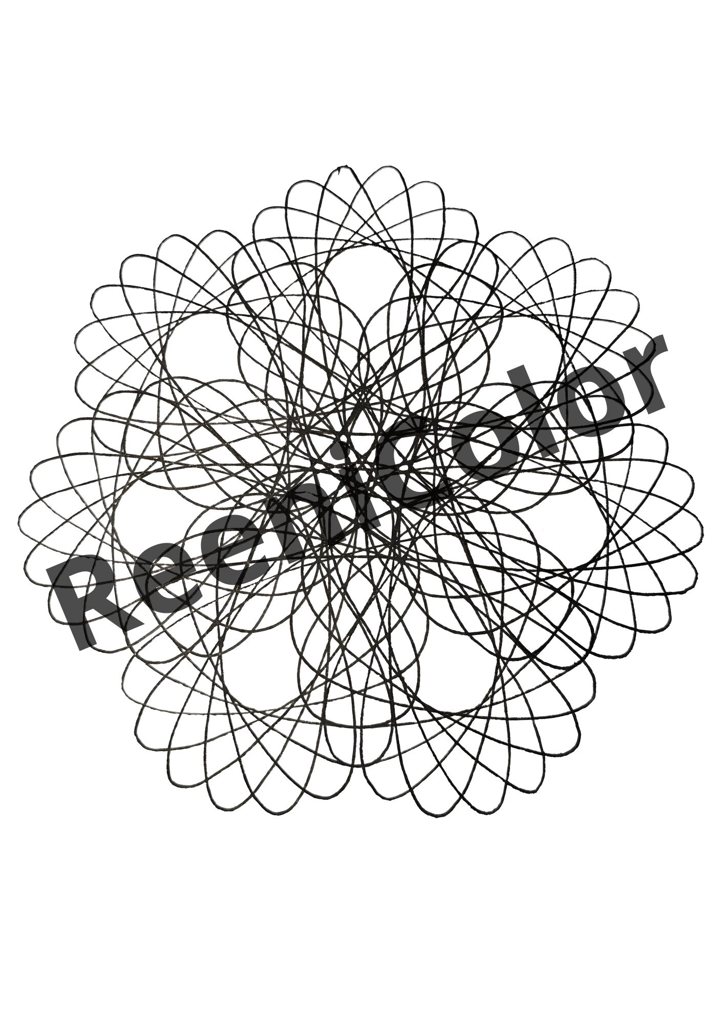 Black Spirograph Art - Handdrawn Design - Digital Download - Size DIN ...