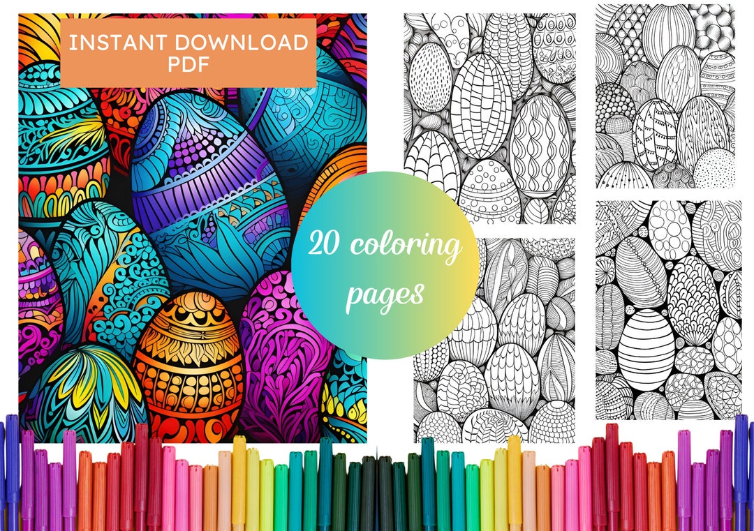 Easter Egg Zentangle - 20 Magical Coloring Sheets, Coloring Pages ...