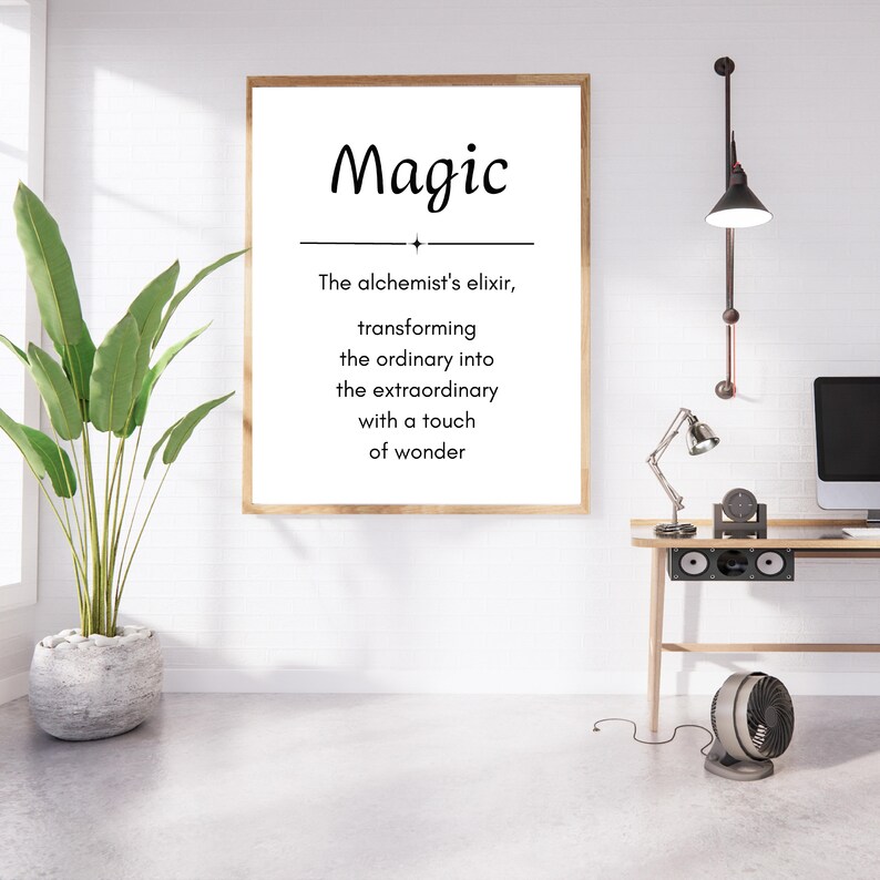 Magic Definition Black and White Wall Art Printable Wall Art Décor With ...