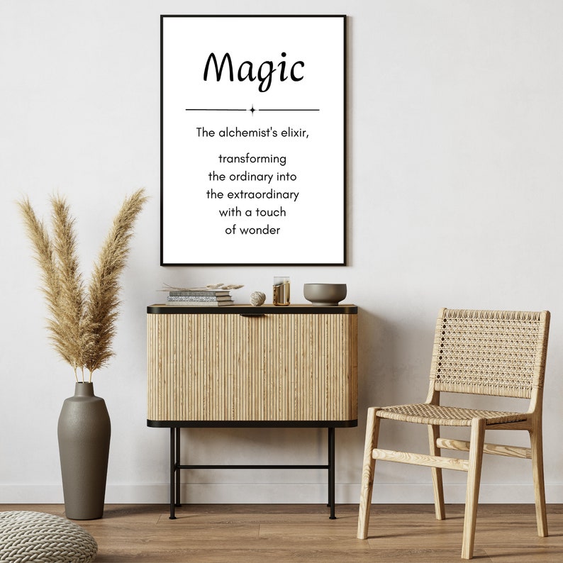 Magic Definition Black and White Wall Art Printable Wall Art Décor With ...