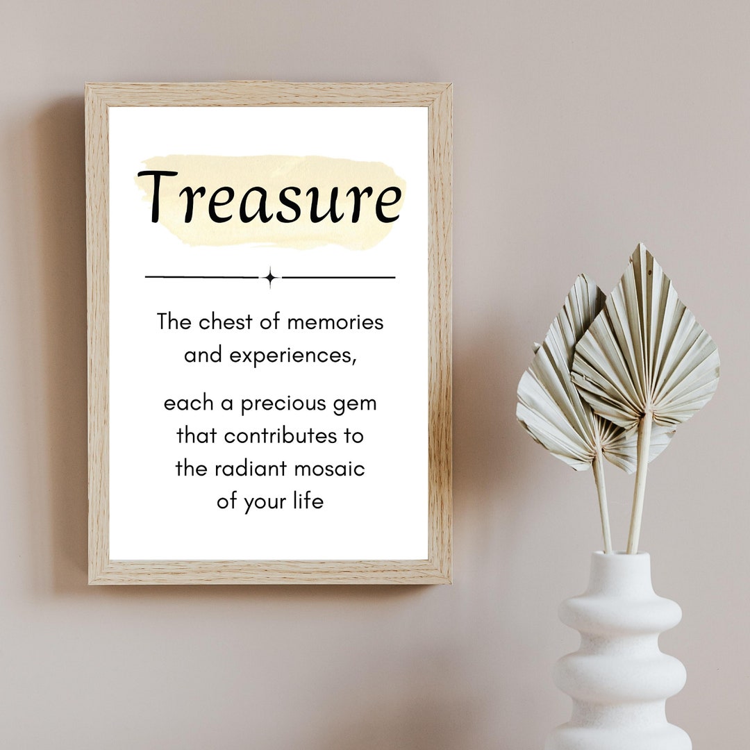 Treasure Definition Printable Wall Art | Positive Wall Art Home Décor ...