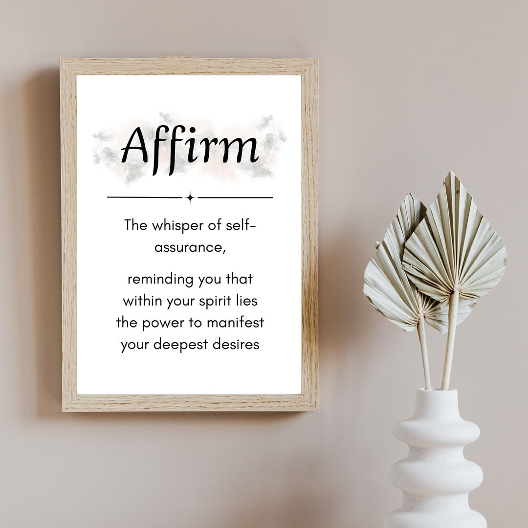 Affirm Definition Printable Wall Art Positive Wall Art Home Décor With ...