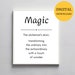 Magic Definition Black and White Wall Art Printable Wall Art Décor With ...