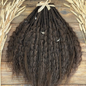 Dark Brown Curly Dreadlocks: Double Ended Synthetic Dreads - Etsy