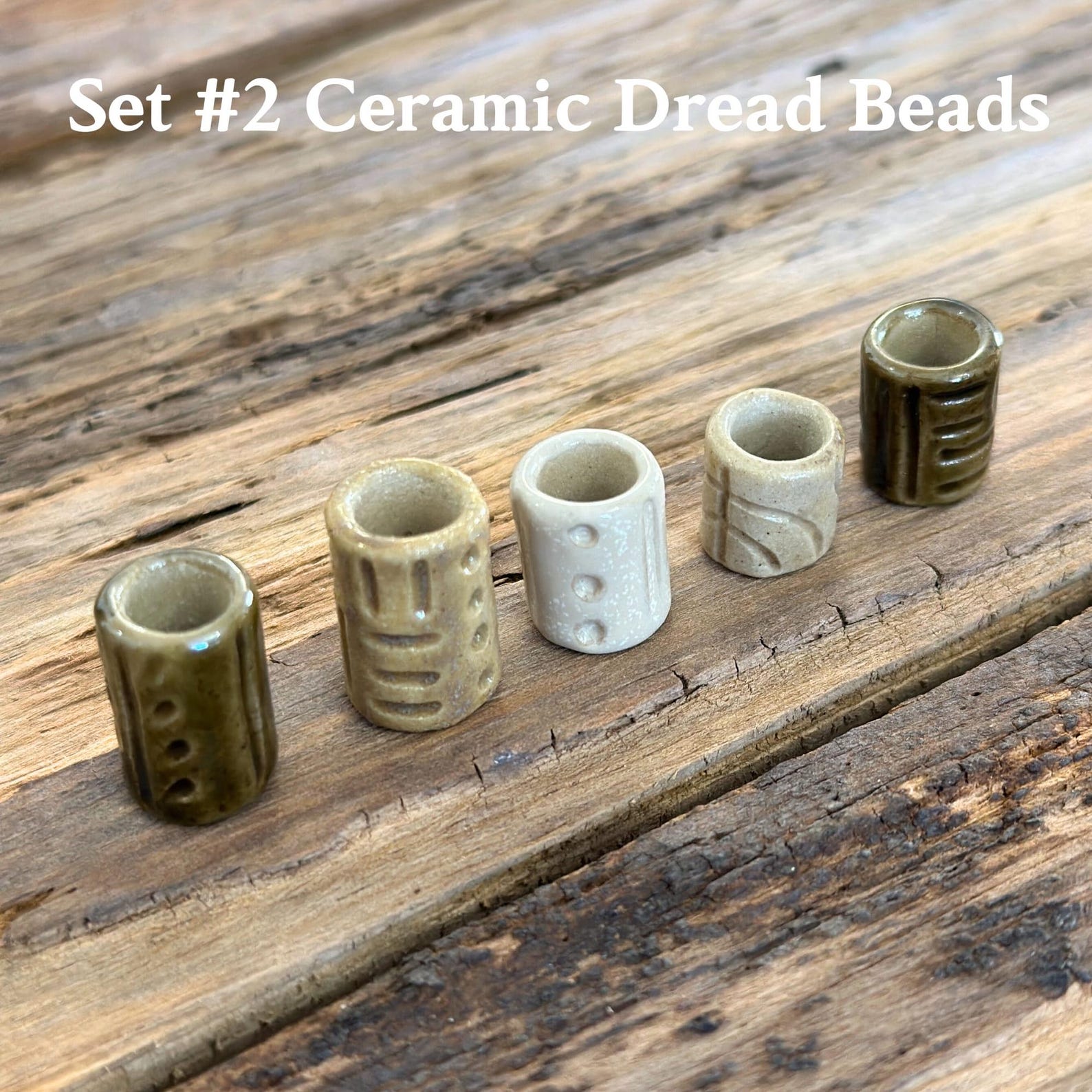 5 Glazed Ceramic Tube Dreadlock Beads: Hair Jewelry Accessory - Etsy